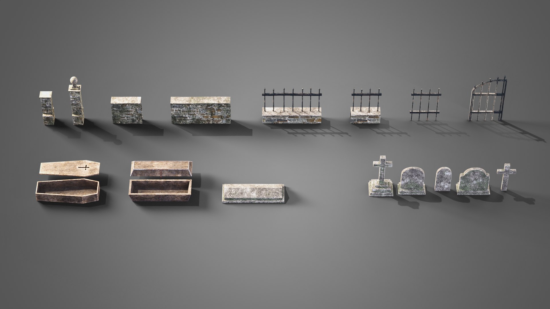Graveyard Set 3D Model - TurboSquid 2021212
