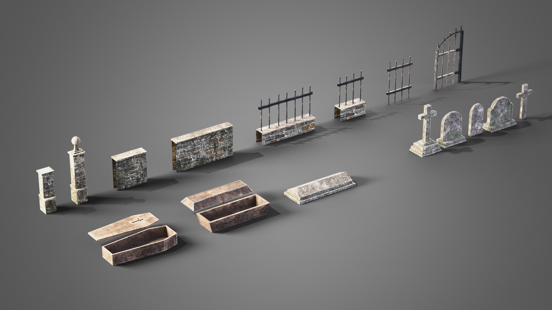 Graveyard Set 3D Model - TurboSquid 2021212