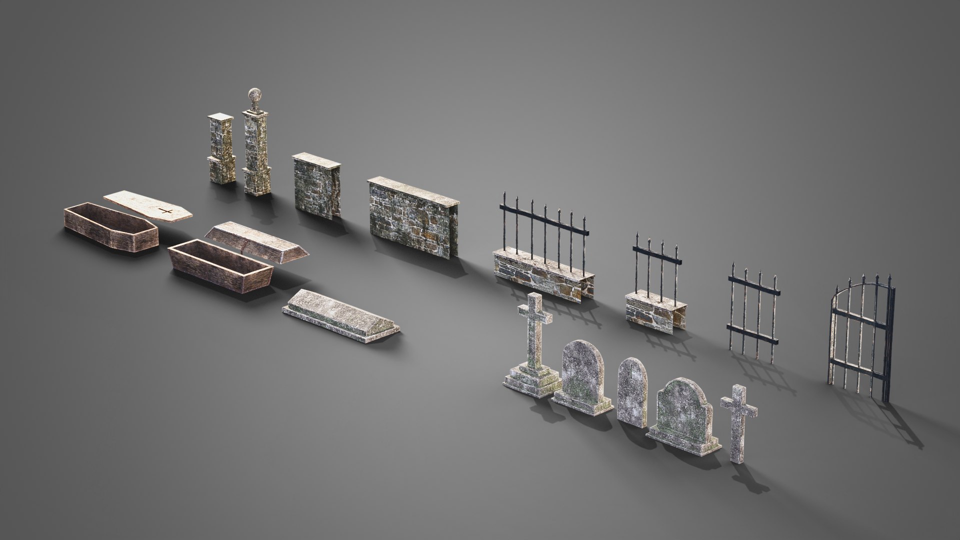 Graveyard Set 3D Model - TurboSquid 2021212