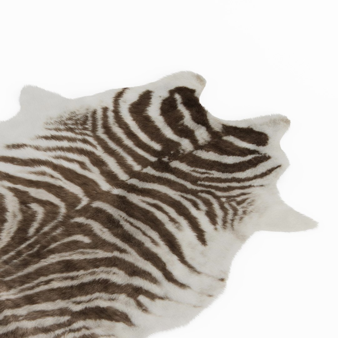 3D wool zebra gray rug model - TurboSquid 1569380