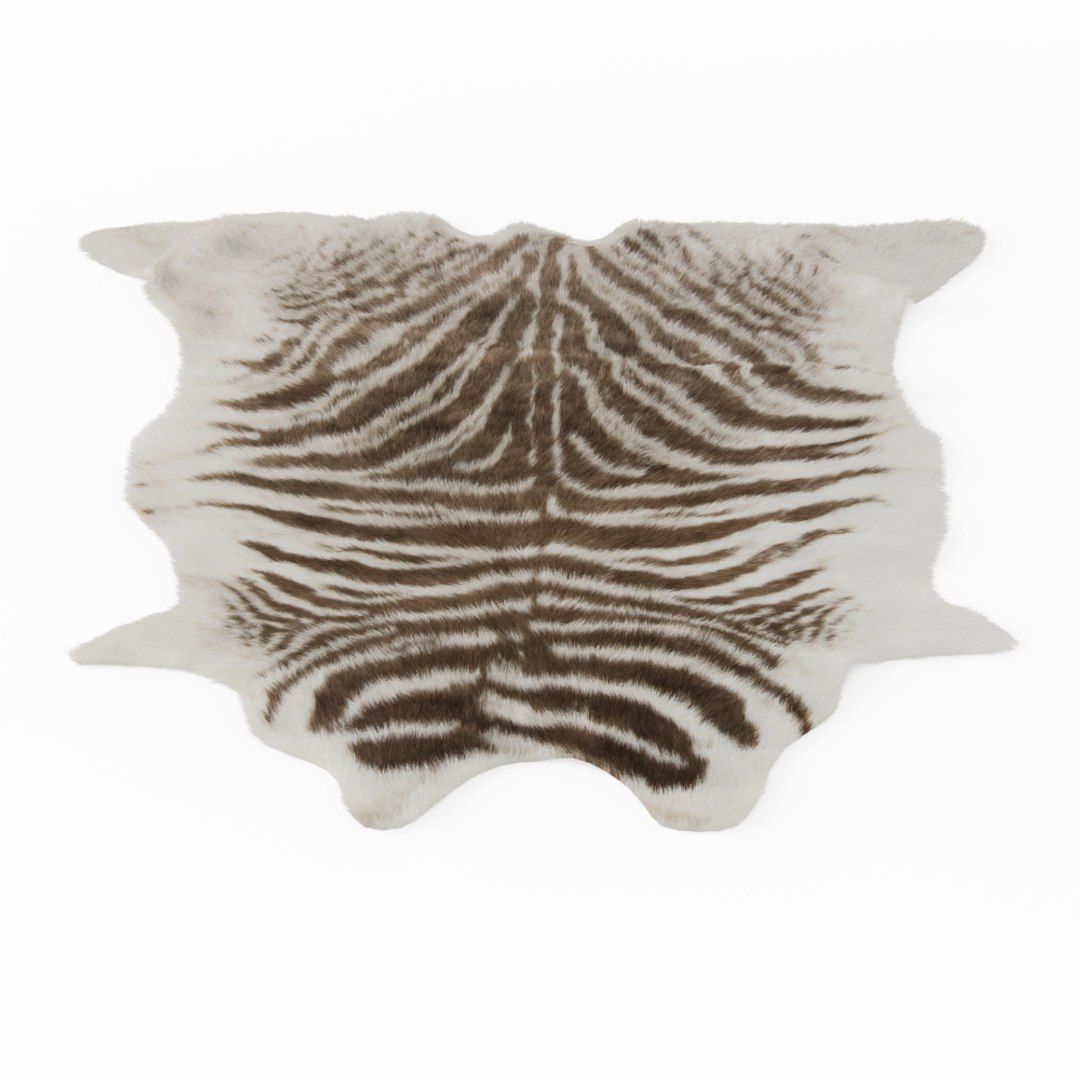 3D wool zebra gray rug model - TurboSquid 1569380
