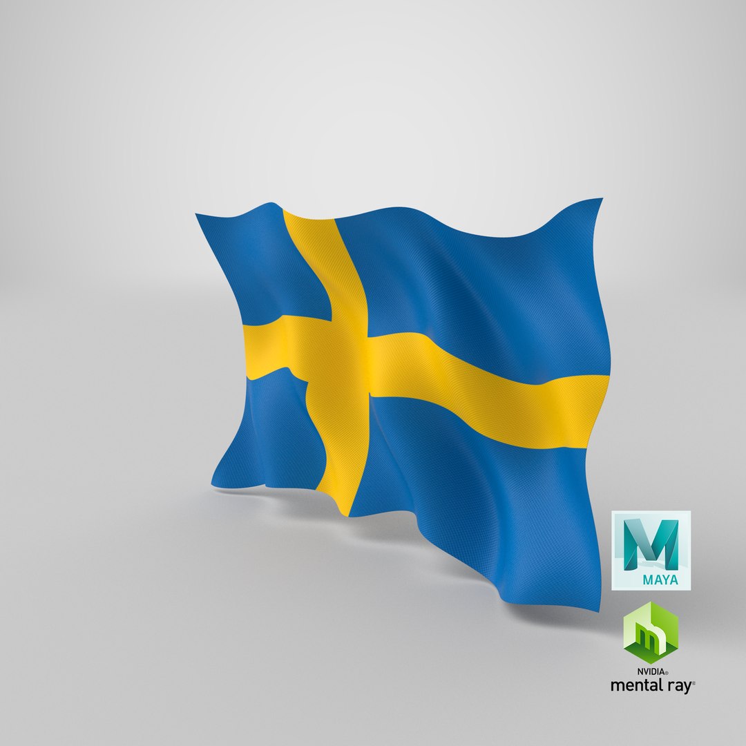 Realistic sweden flag 3D model - TurboSquid 1613405