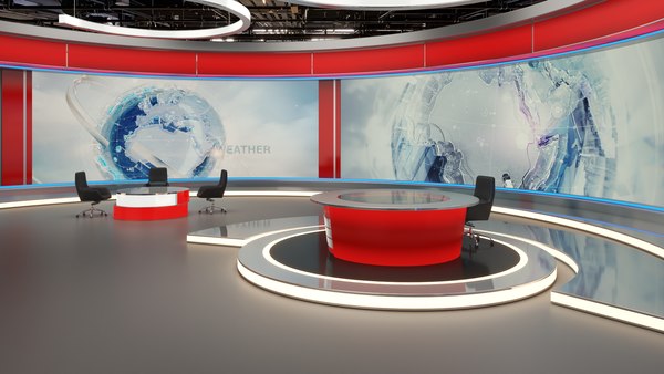 modelo 3d Set de noticias del estudio de televisión - TurboSquid 2317988