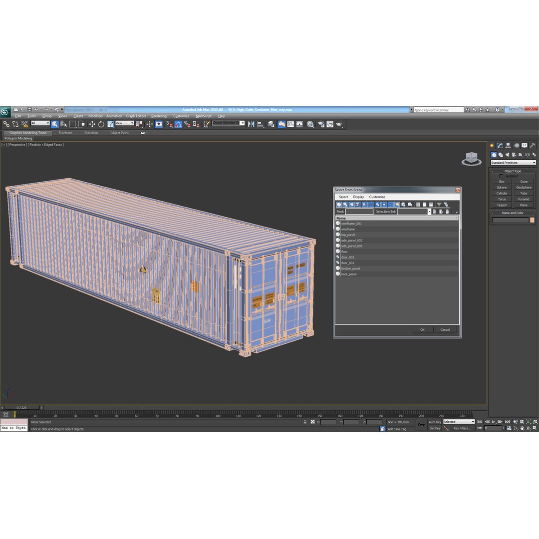 45 Ft Cube Container 3d Max