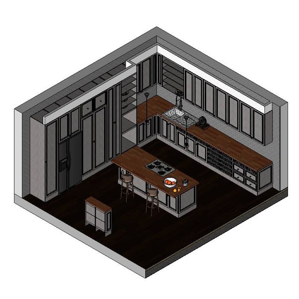 Boiserie Kitchen Revit model - TurboSquid 1722628