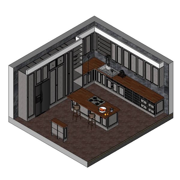 Boiserie Kitchen Revit model - TurboSquid 1722628