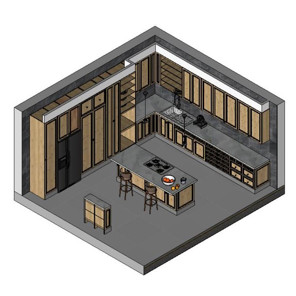 Boiserie Kitchen Revit model - TurboSquid 1722628