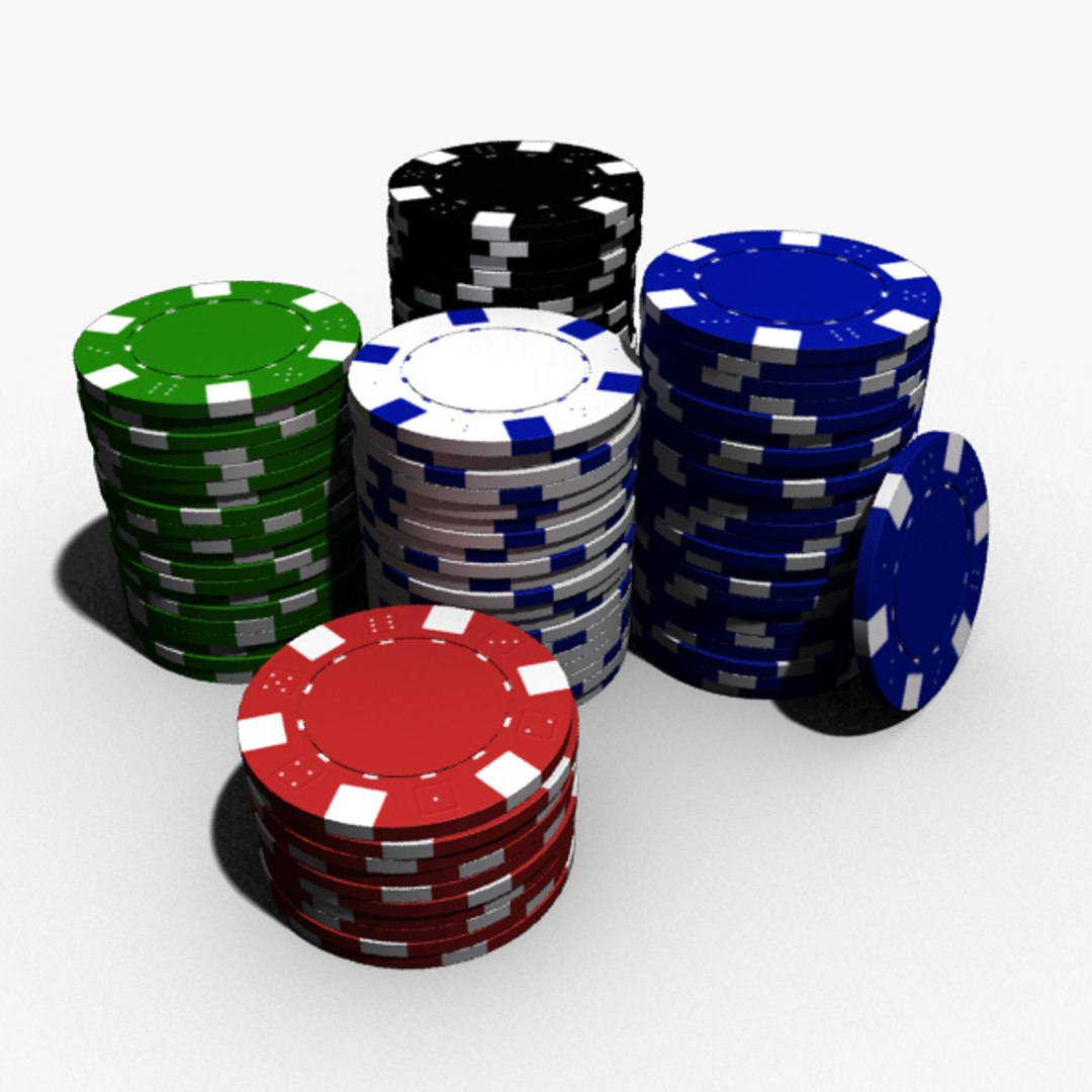 poker chips polygons 3d max