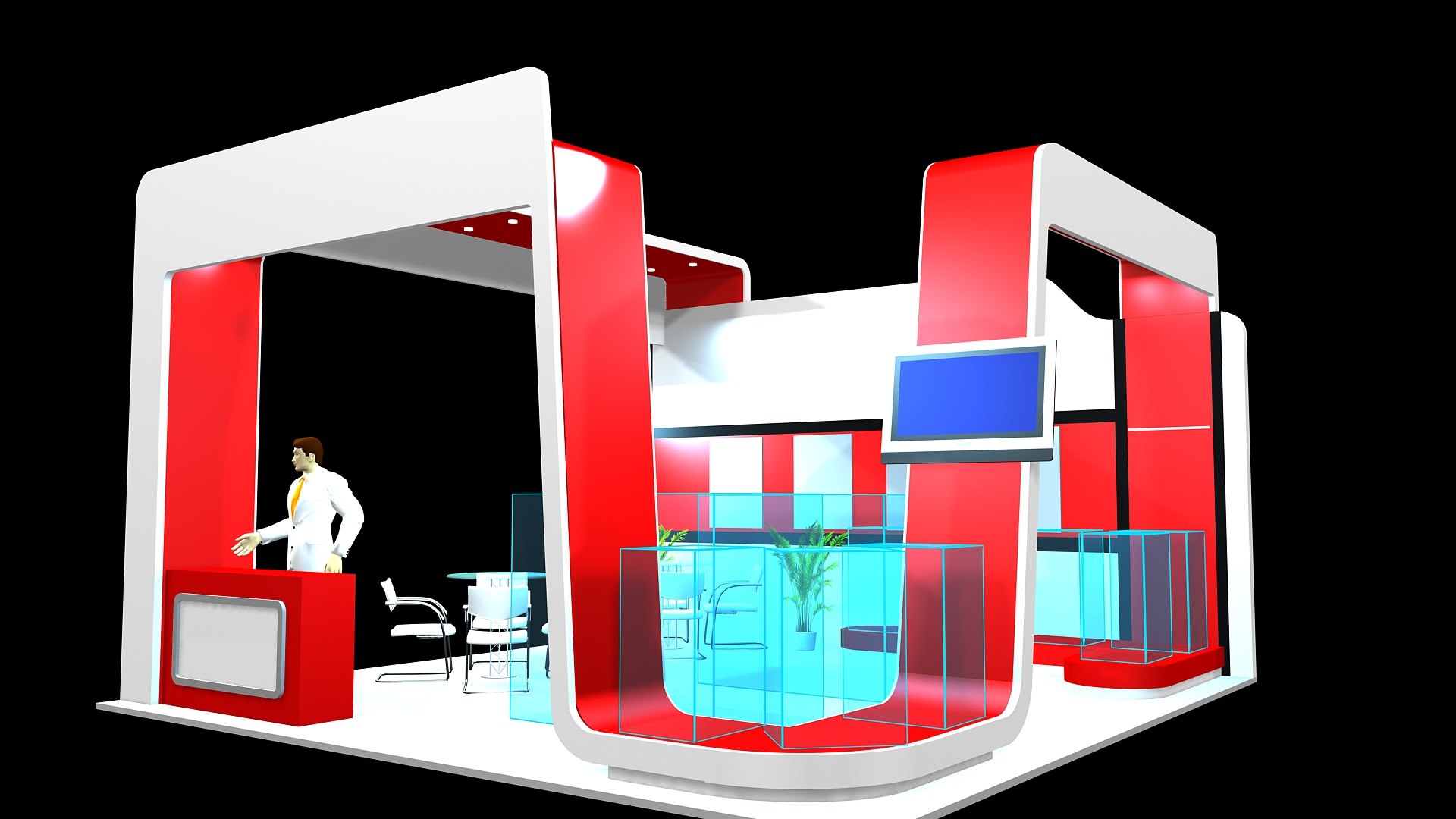 3D 3 Side Open Stand - TurboSquid 1996075