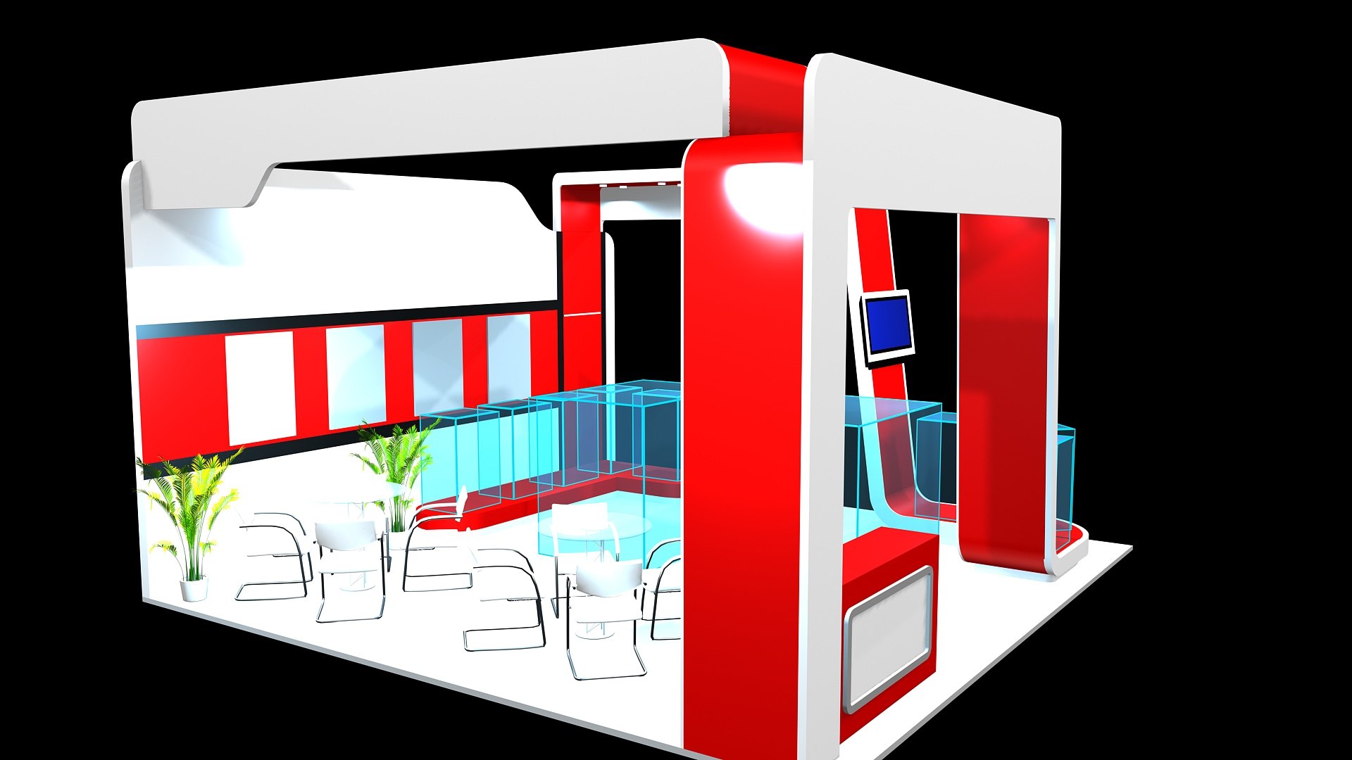 3D 3 Side Open Stand - TurboSquid 1996075