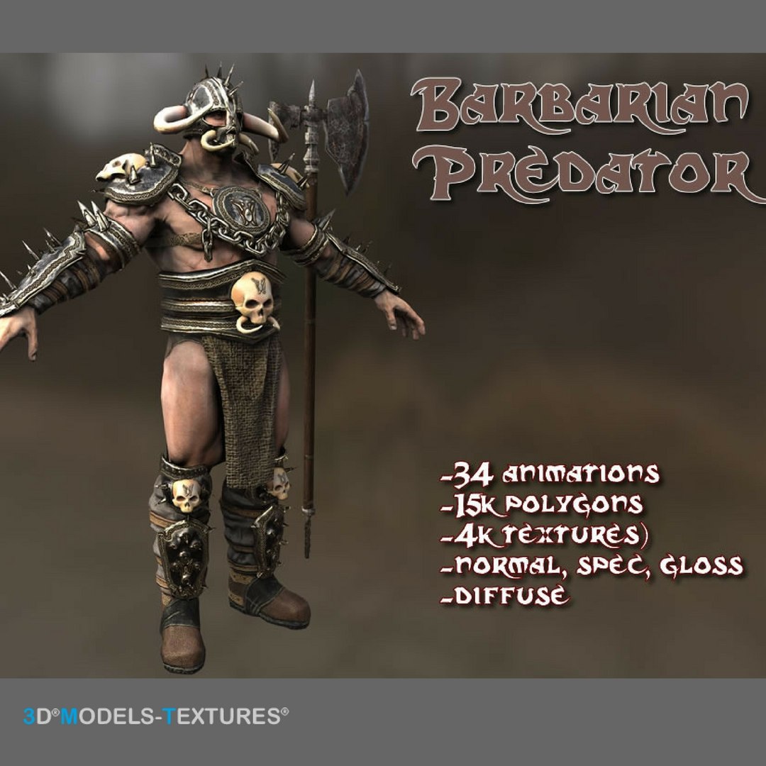 3D Model Barbarian Predator - TurboSquid 1208447