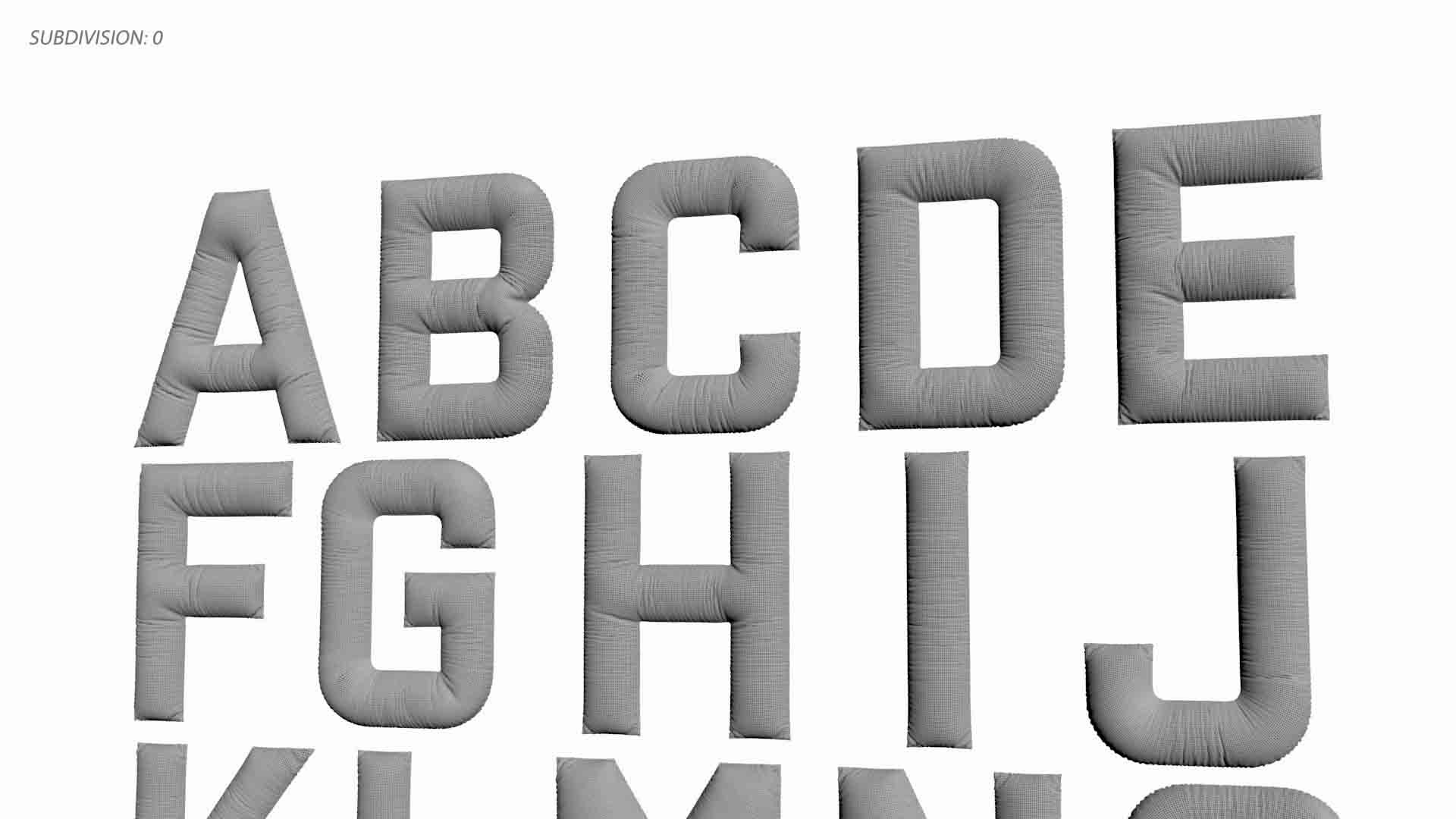 3D Half Inflated Alphabet - TurboSquid 2230171