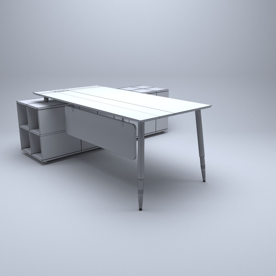 Executive Table Desk 3D Model - TurboSquid 1383985