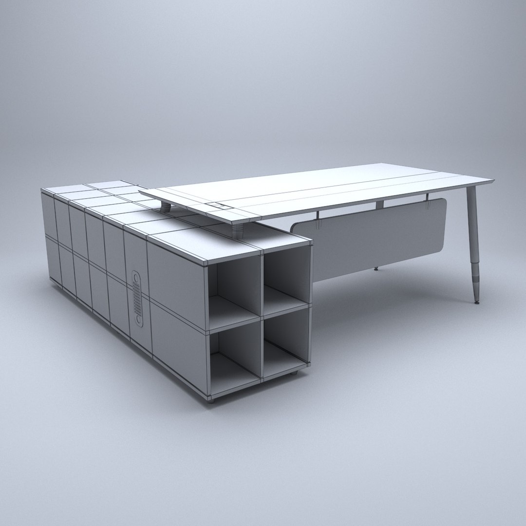 Executive Table Desk 3D Model - TurboSquid 1383985