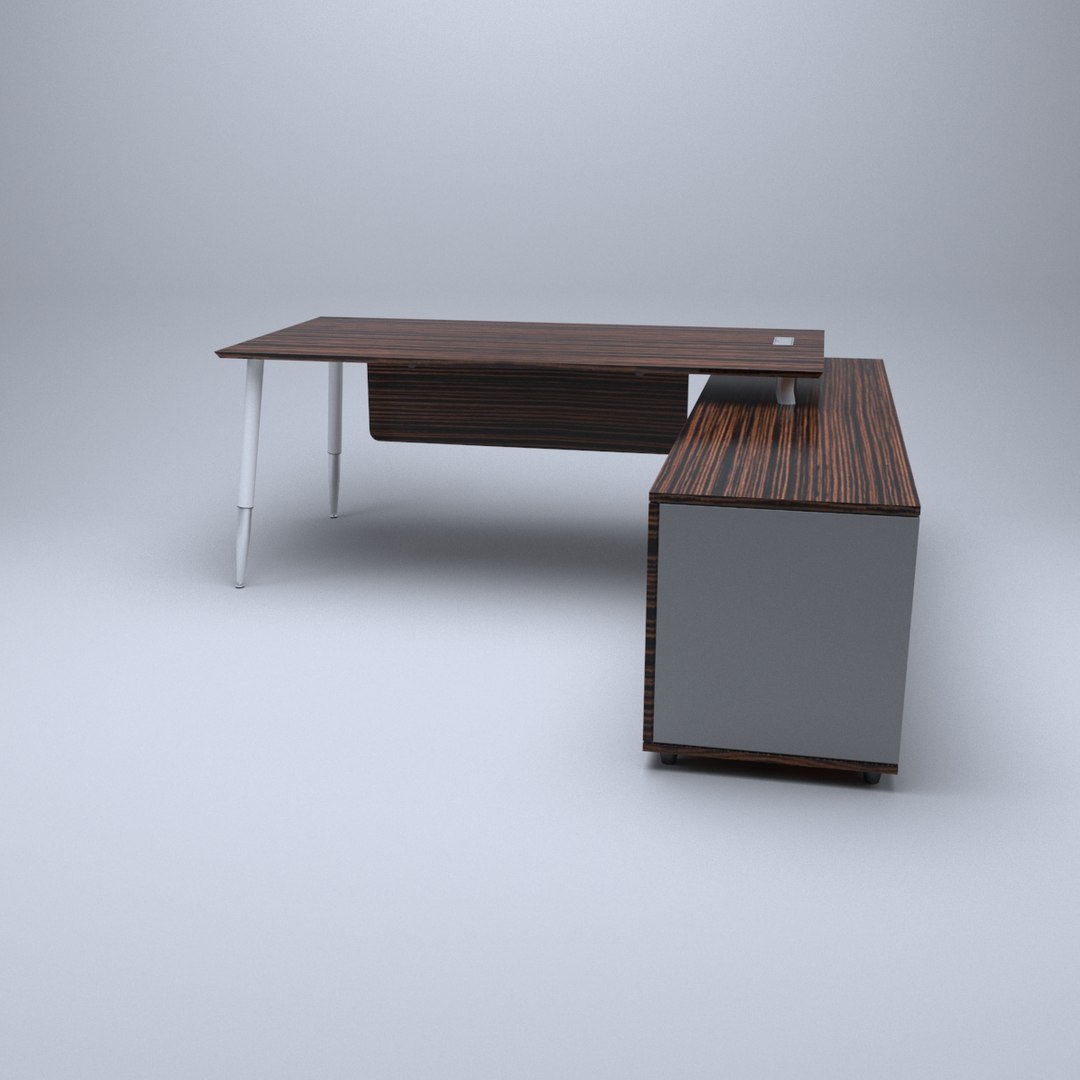 Executive Table Desk 3D Model - TurboSquid 1383985