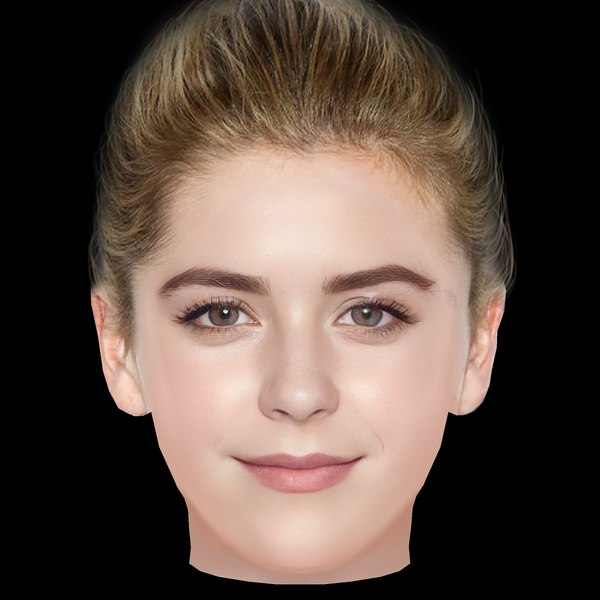 modelo 3d Cabeza de Kiernan Shipka - Cabeza de baja poli para juego ...