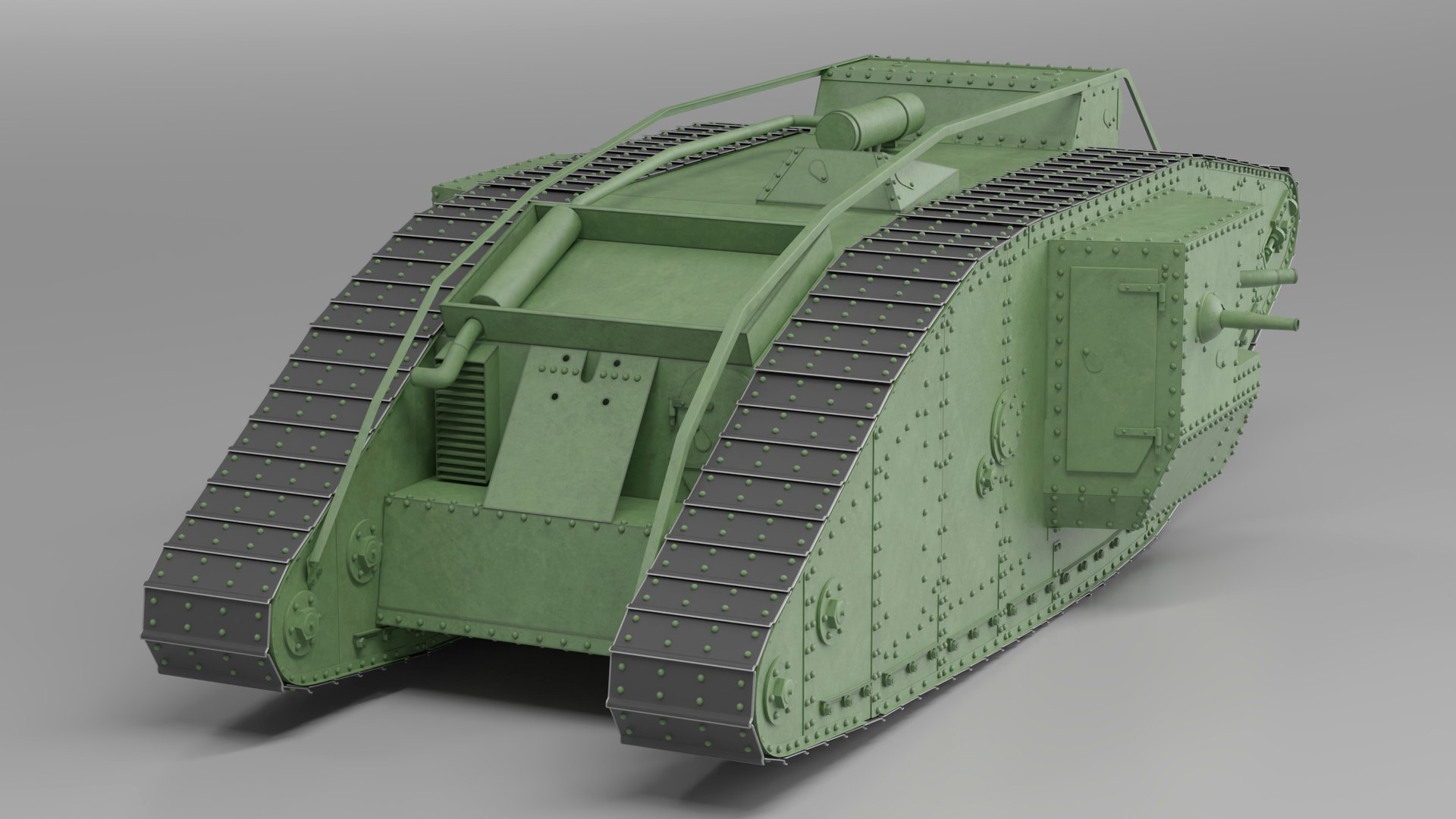 Tank MK 4 Male Green Rigged For Maya 3D - TurboSquid 2248065