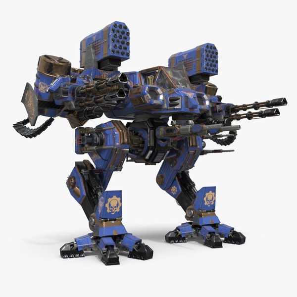 modelo 3d Mech Walker de asalto pesado estilo Warhammer azul ...
