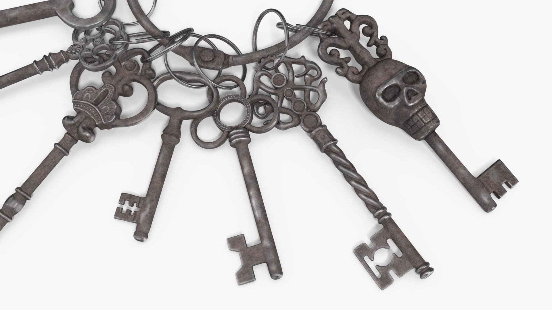 3D Skeleton Keys Bunch Steel - TurboSquid 2248105