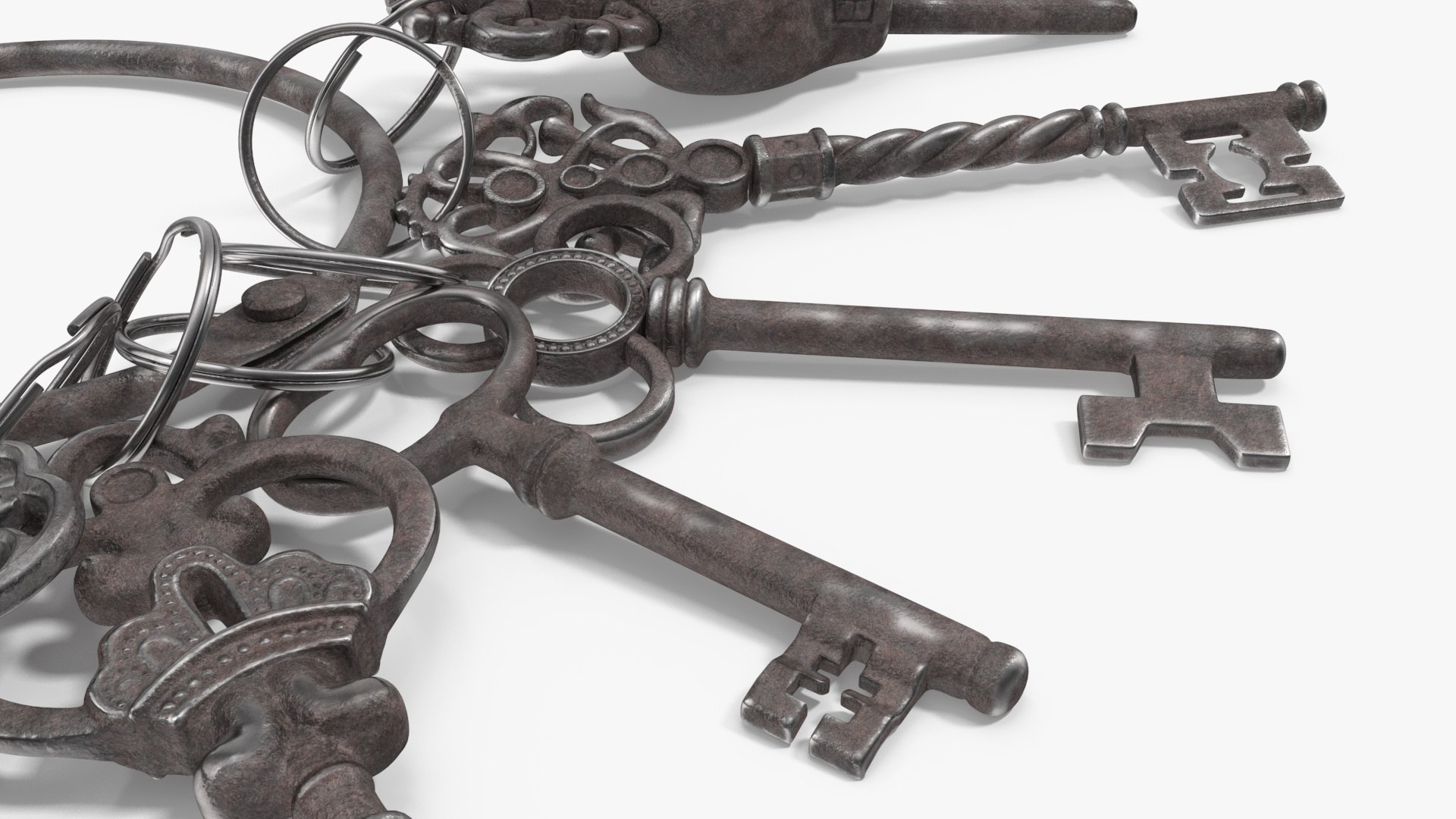 3D Skeleton Keys Bunch Steel - TurboSquid 2248105