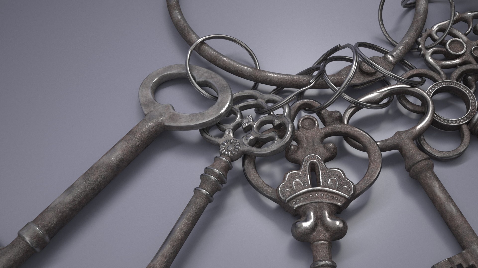 3D Skeleton Keys Bunch Steel - TurboSquid 2248105