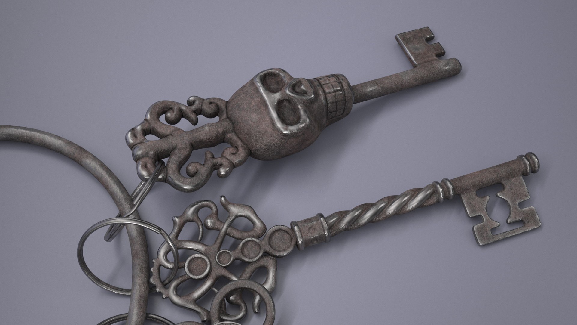3D Skeleton Keys Bunch Steel - TurboSquid 2248105