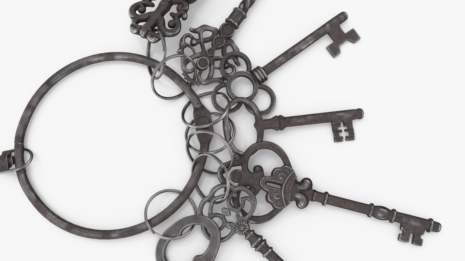 3D Skeleton Keys Bunch Steel - TurboSquid 2248105