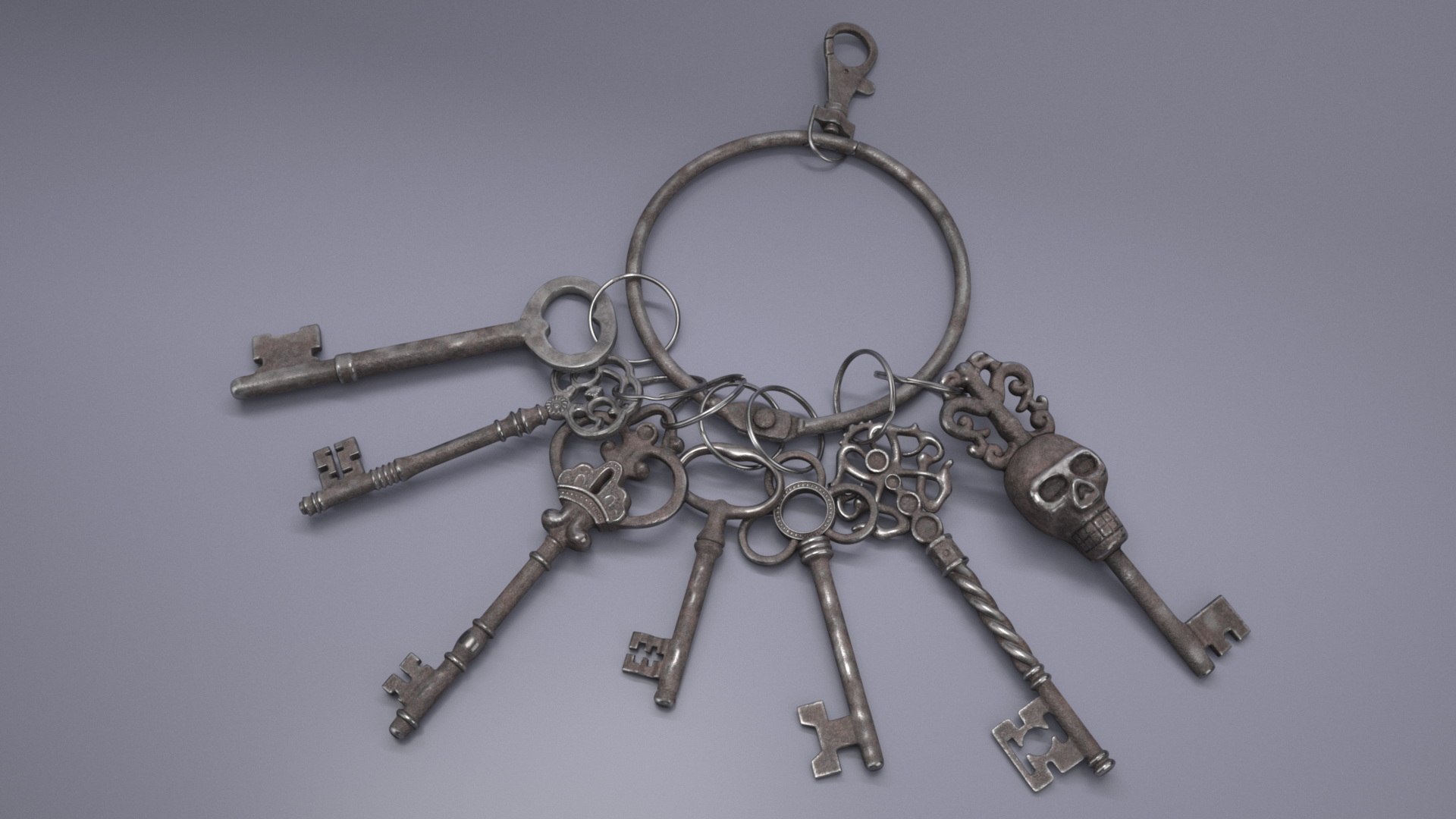 3D Skeleton Keys Bunch Steel - TurboSquid 2248105