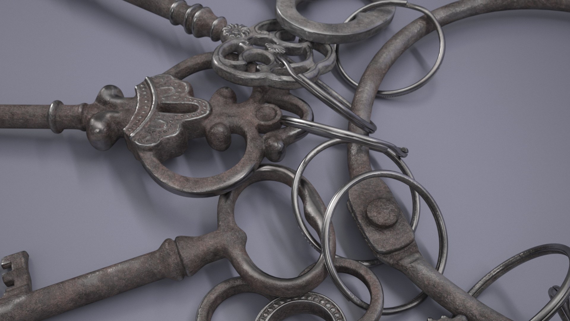 3D Skeleton Keys Bunch Steel - TurboSquid 2248105
