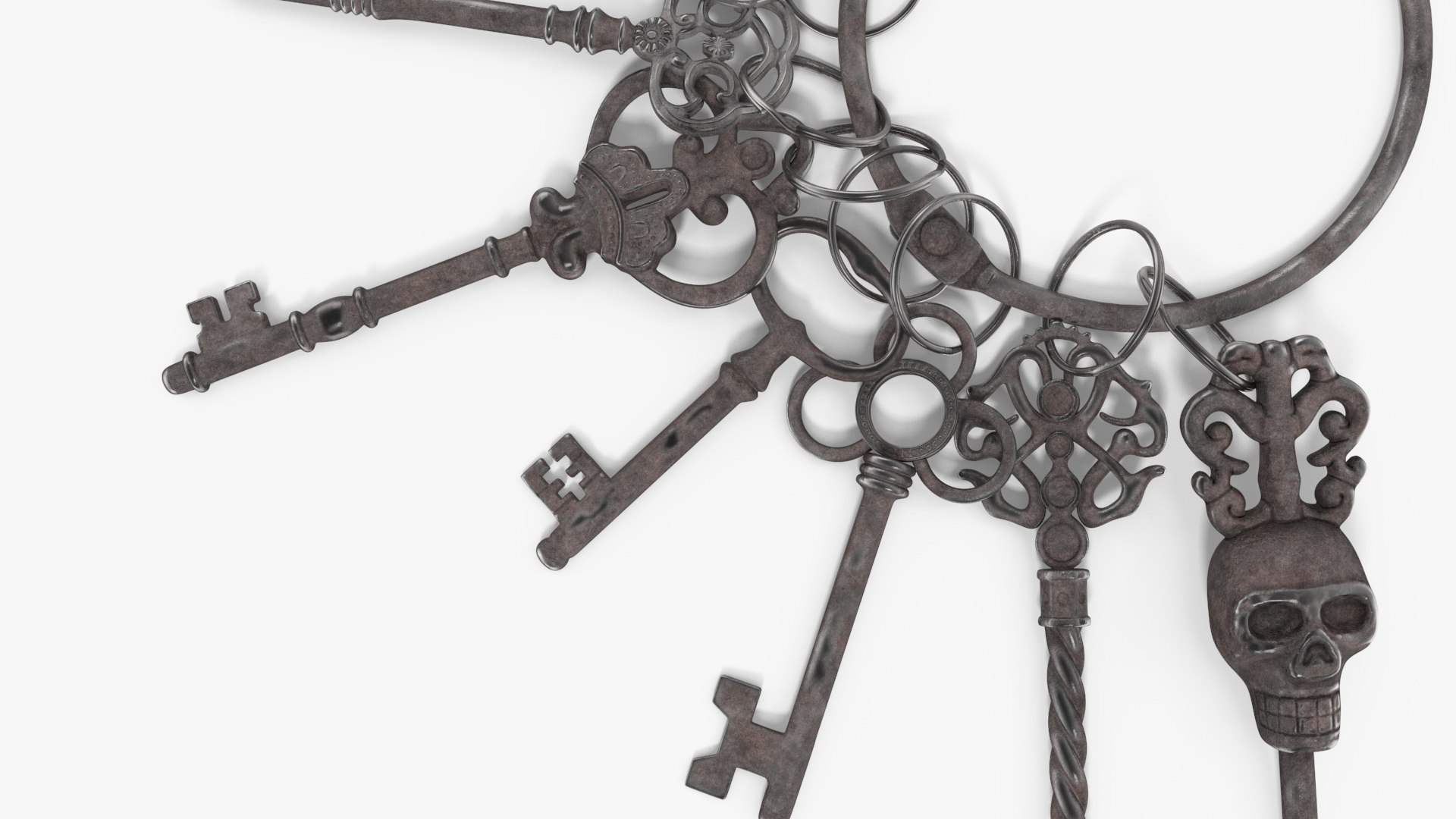 3D Skeleton Keys Bunch Steel - TurboSquid 2248105