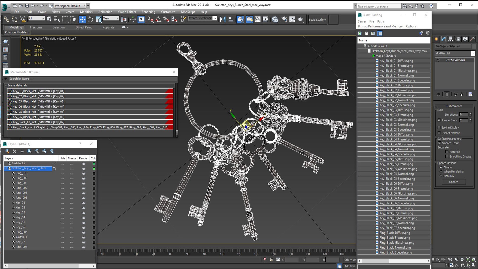 3D Skeleton Keys Bunch Steel - TurboSquid 2248105