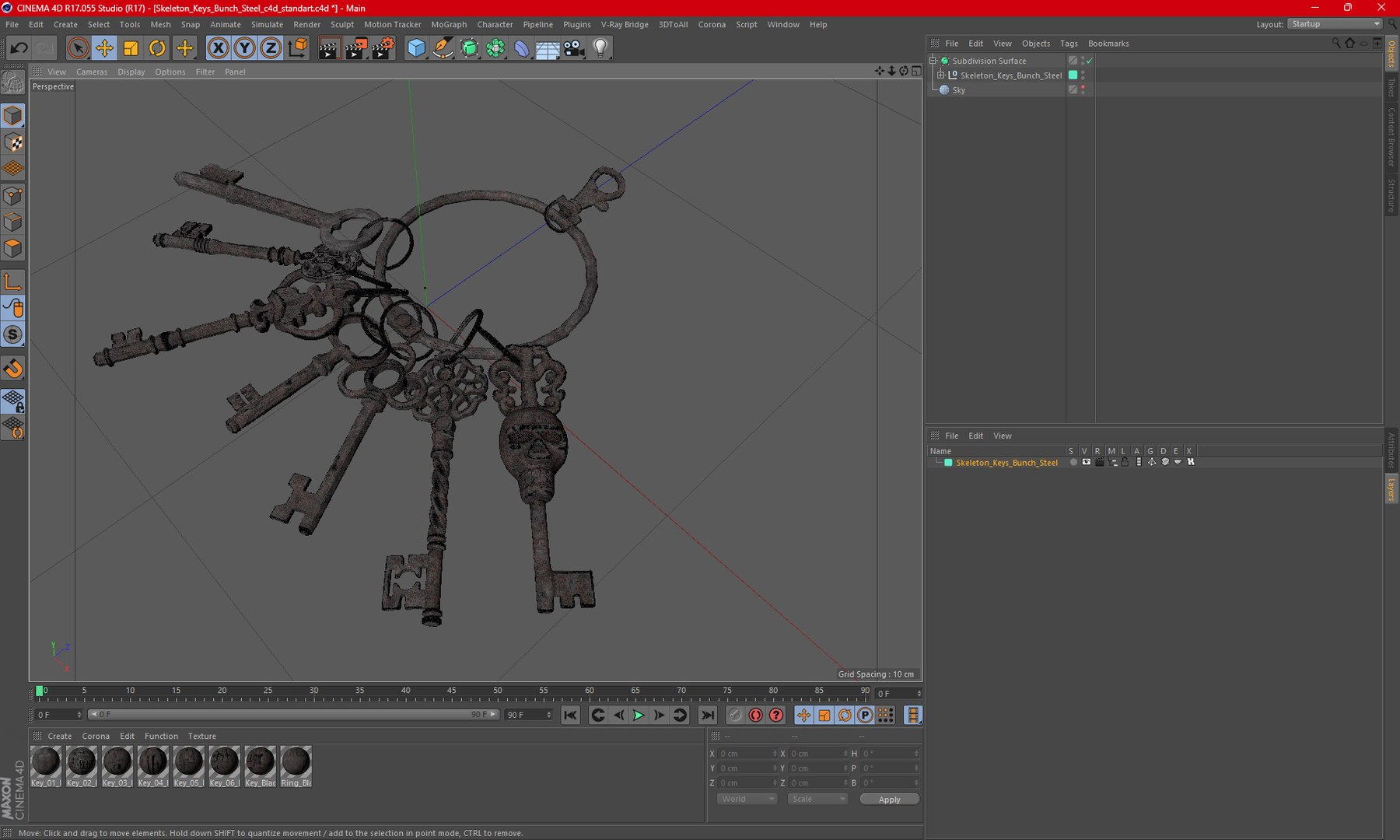 3D Skeleton Keys Bunch Steel - TurboSquid 2248105