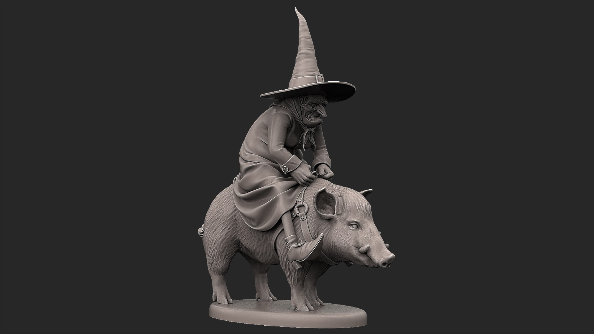 Witch Ride Pig Print 3D Model - TurboSquid 1534370