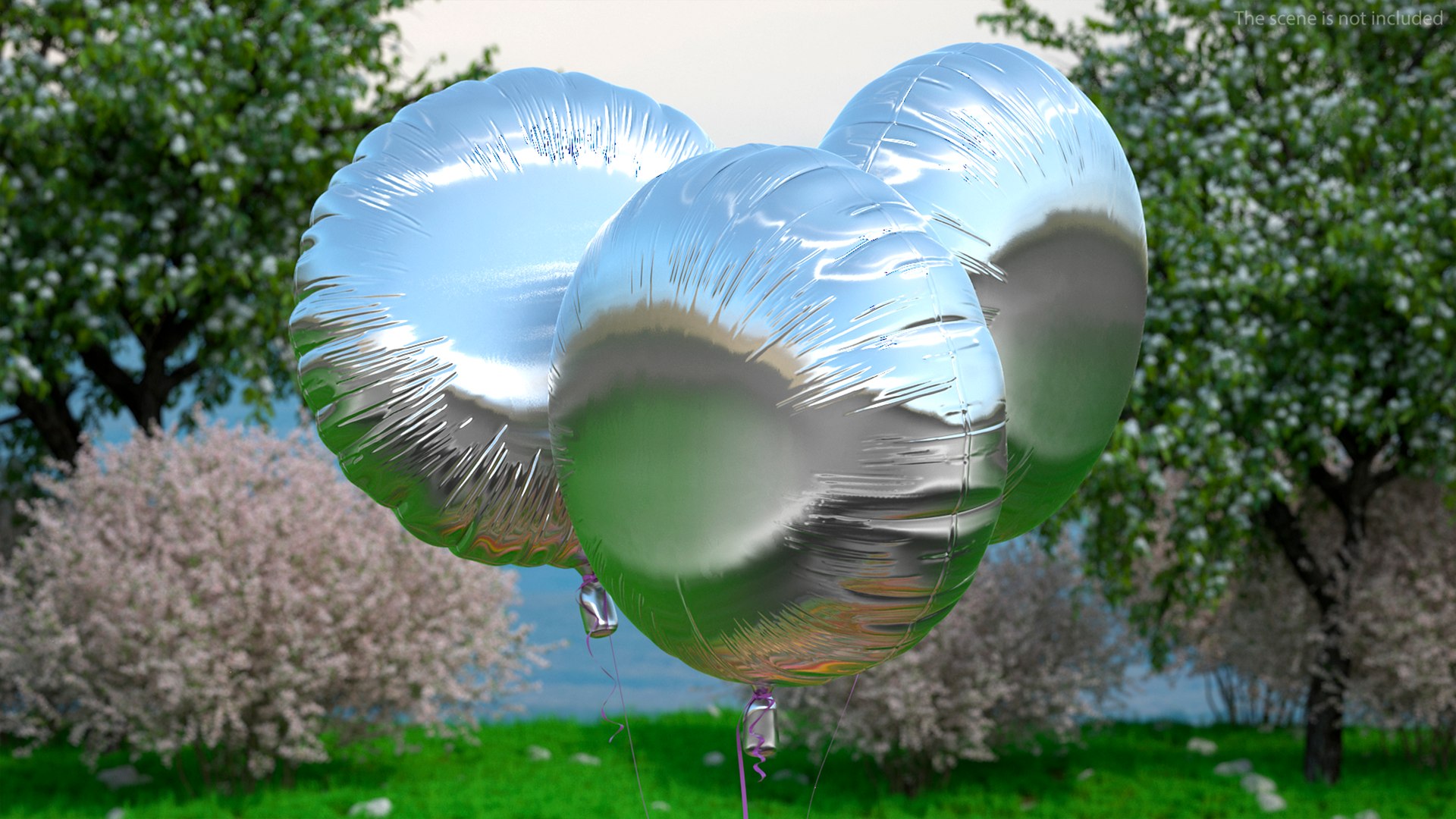 Party Helium Balloons Chrome 3D - TurboSquid 2080772