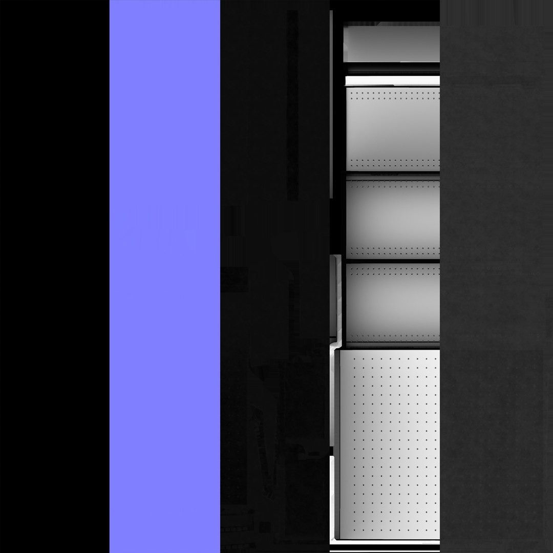3D Double sided 54 Solid Shelf Fence and Hooks model - TurboSquid 2142391