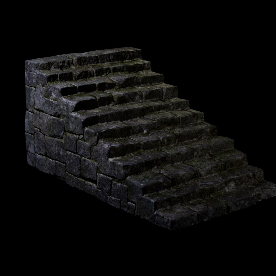 3d Stone Stairs Model