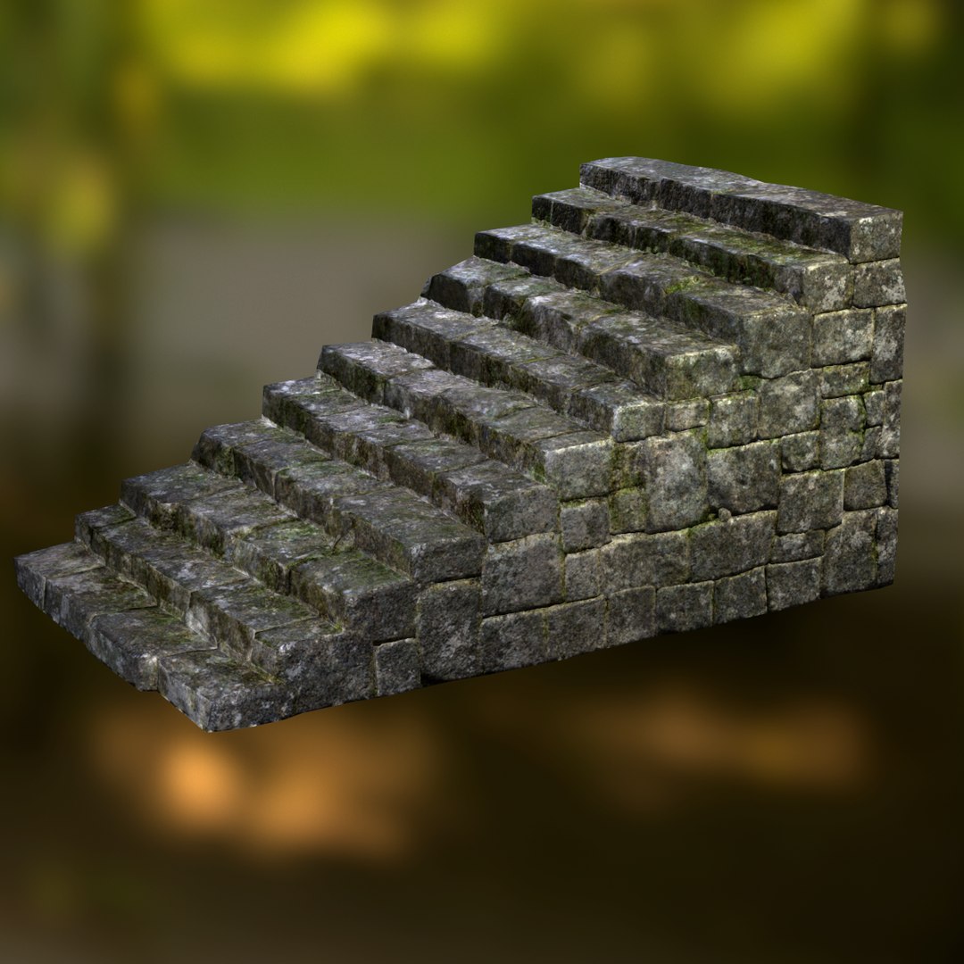 3d Stone Stairs Model