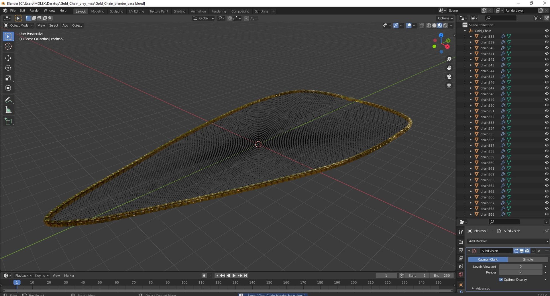 3D Model Gold Box Chain - TurboSquid 2132478