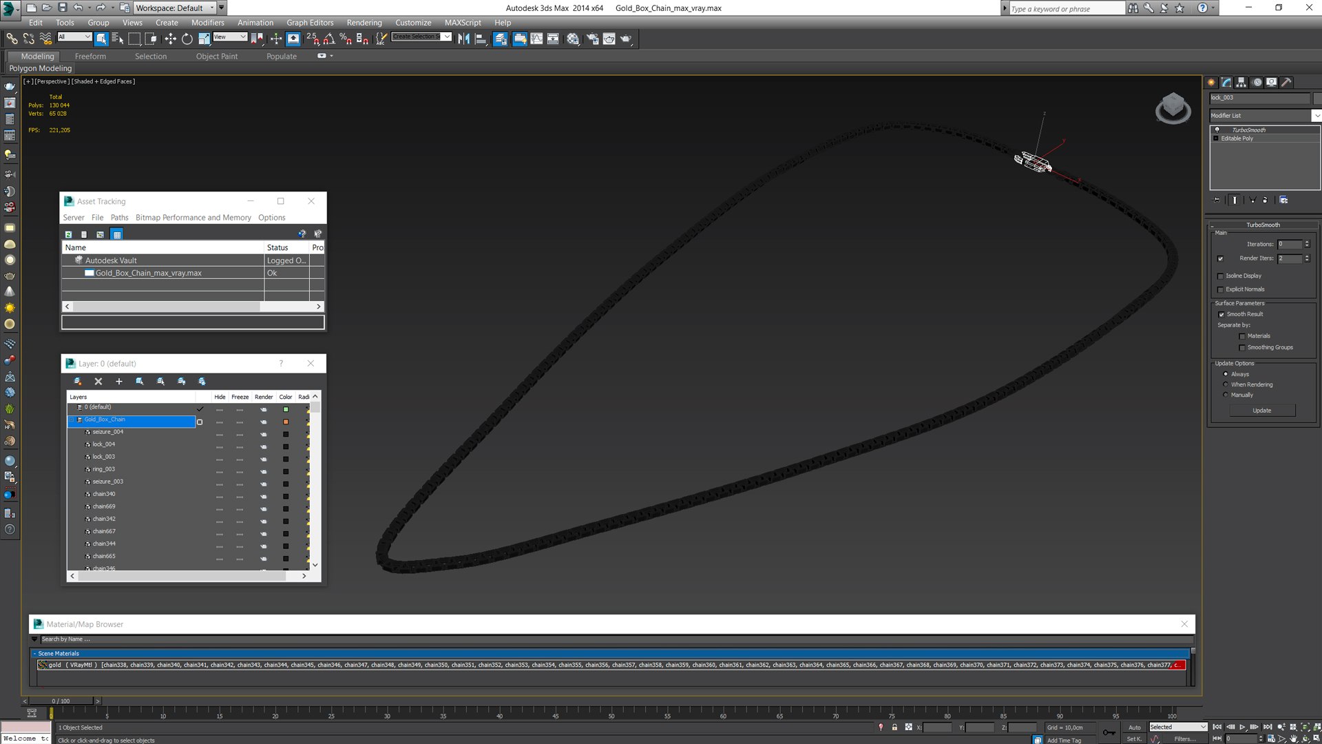 3D Model Gold Box Chain - TurboSquid 2132478