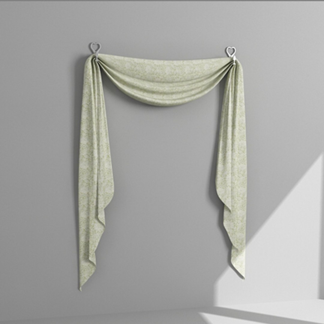 3d model draperies curtains