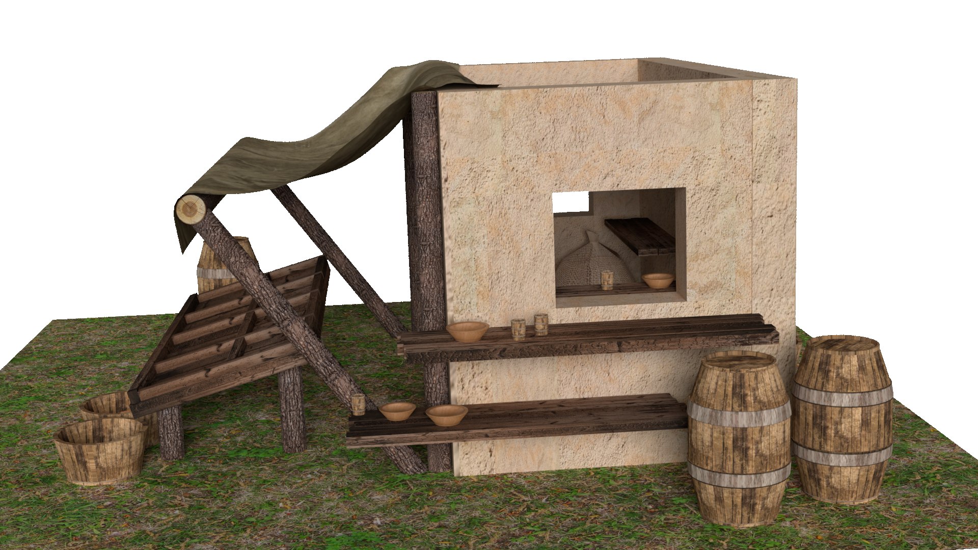 Medieval Marketplace 3D - TurboSquid 2238035