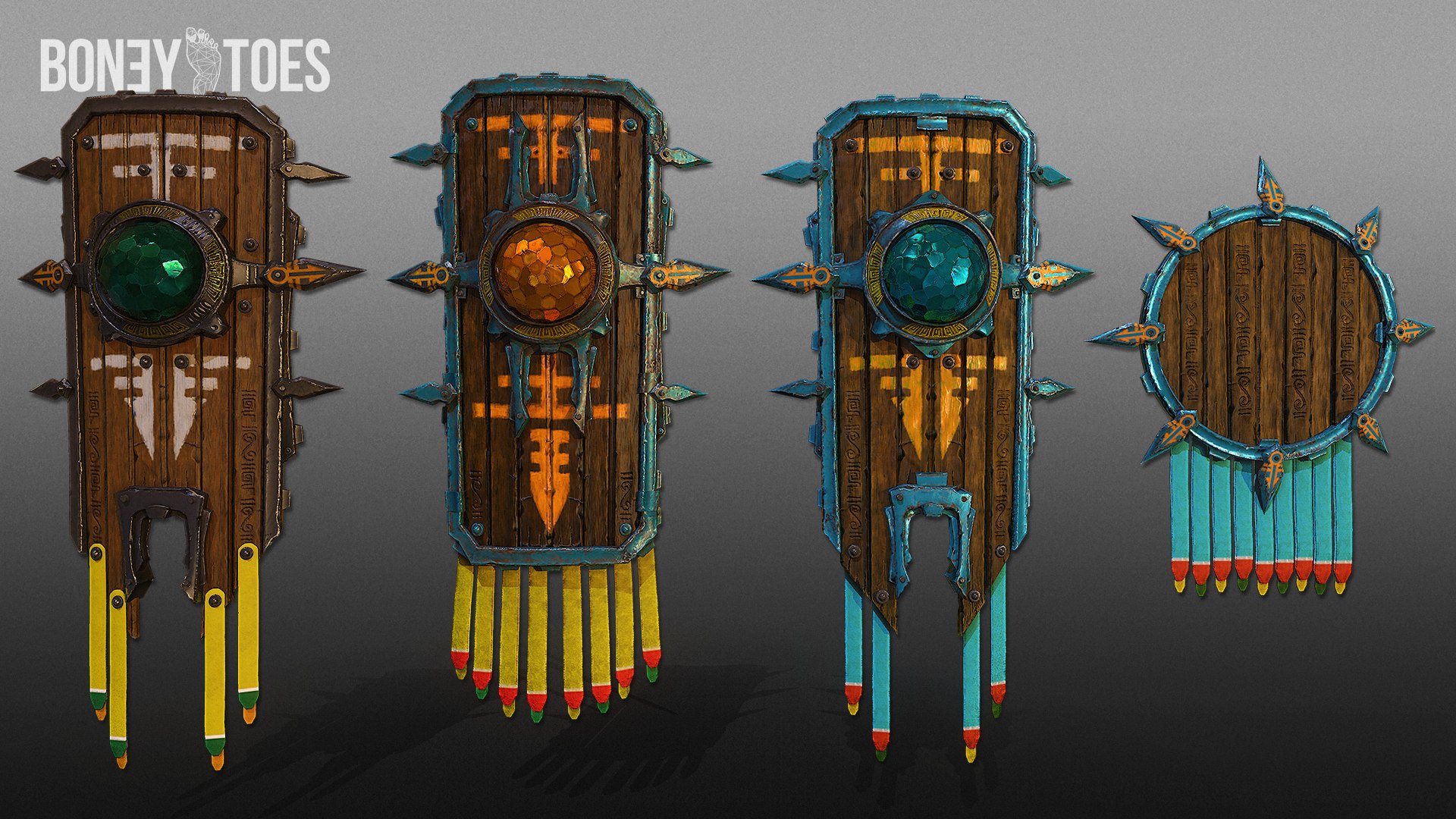 3D Aztec Shields Ready - TurboSquid 1284887