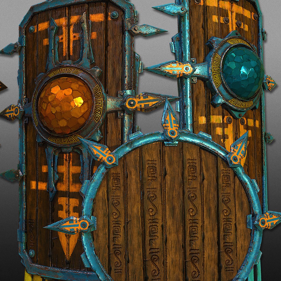 3D Aztec Shields Ready - TurboSquid 1284887