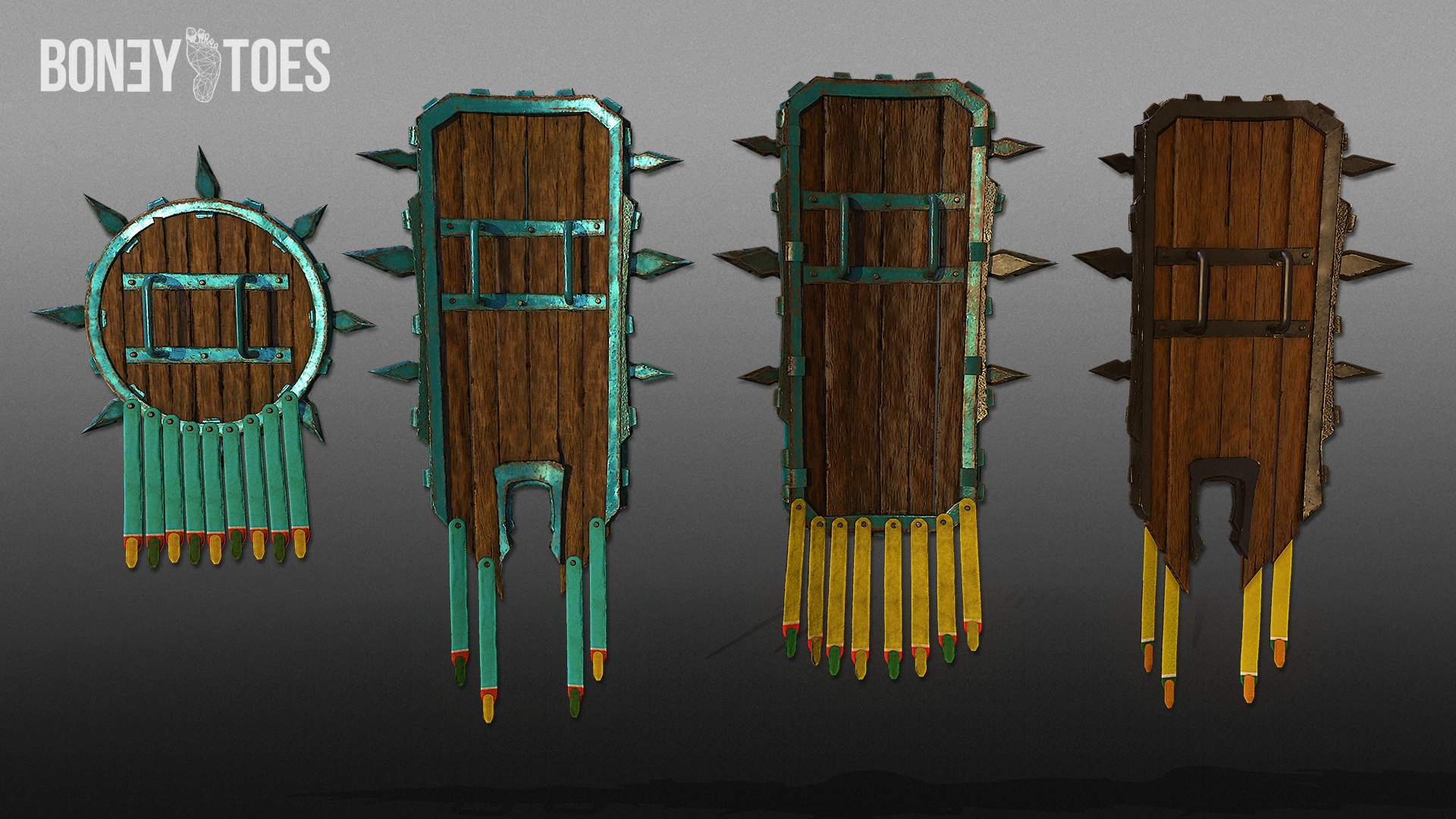 3D Aztec Shields Ready - TurboSquid 1284887