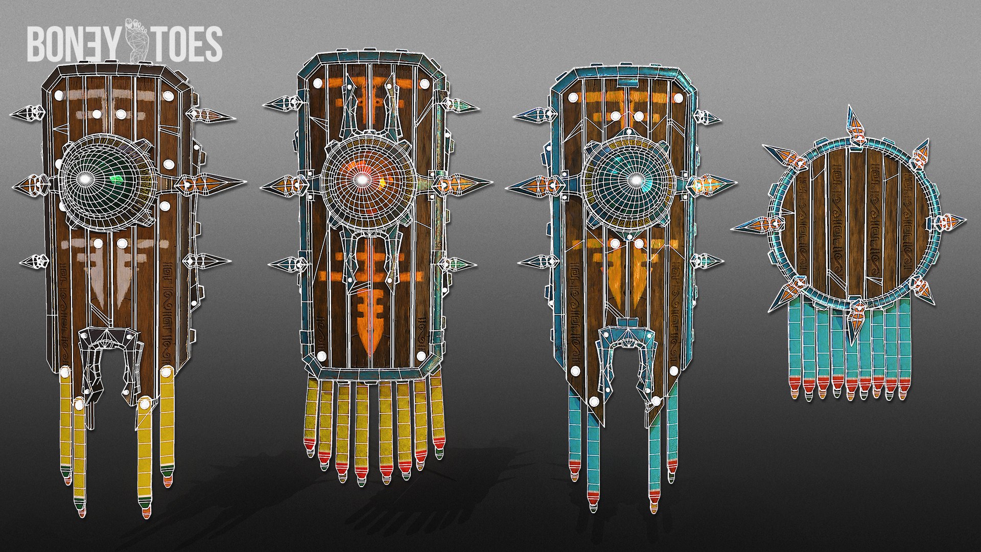 3D Aztec Shields Ready - TurboSquid 1284887