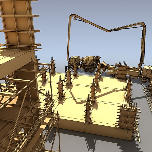 construction scene 3d model