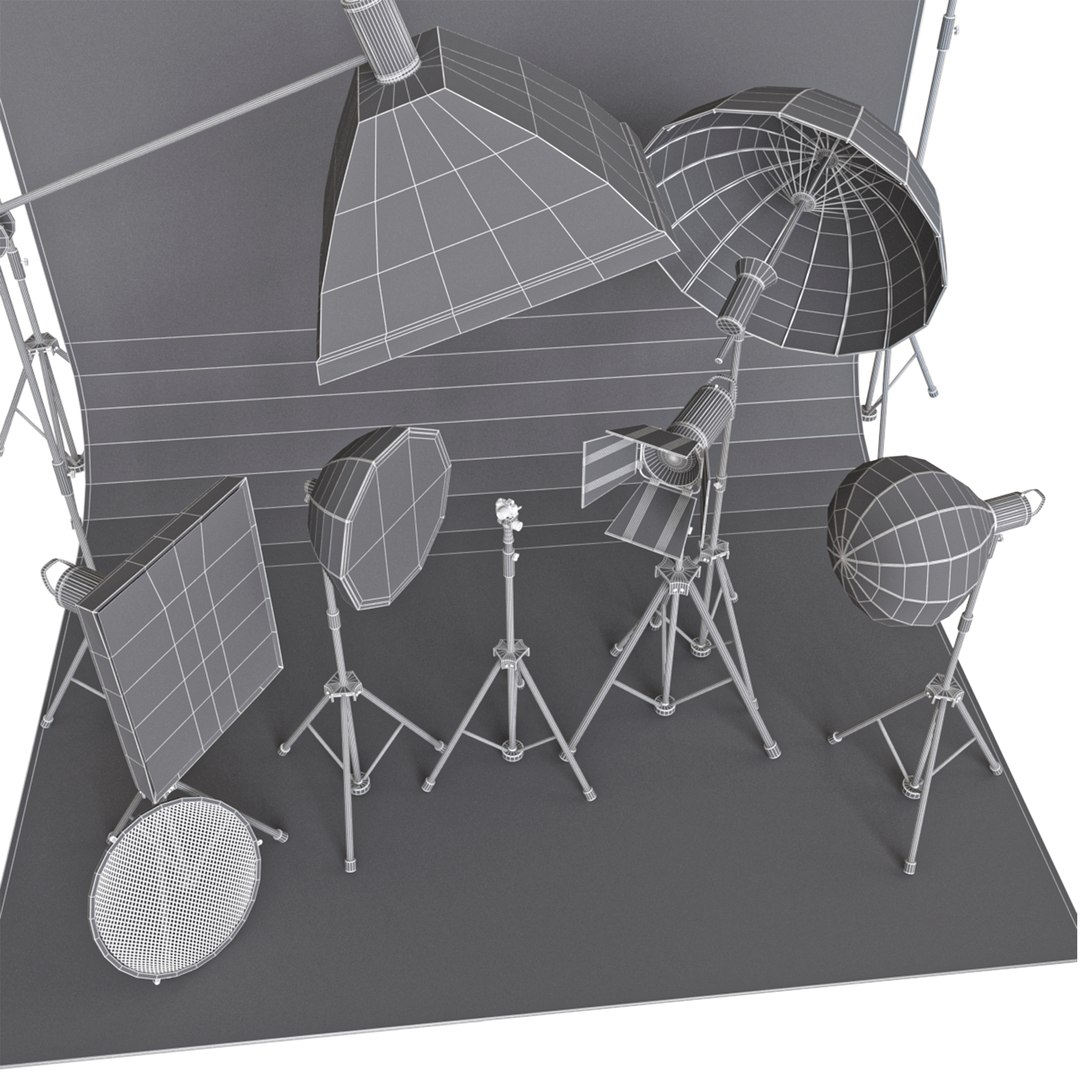 3D A Set Of Studio Equipment 01 - TurboSquid 2395712