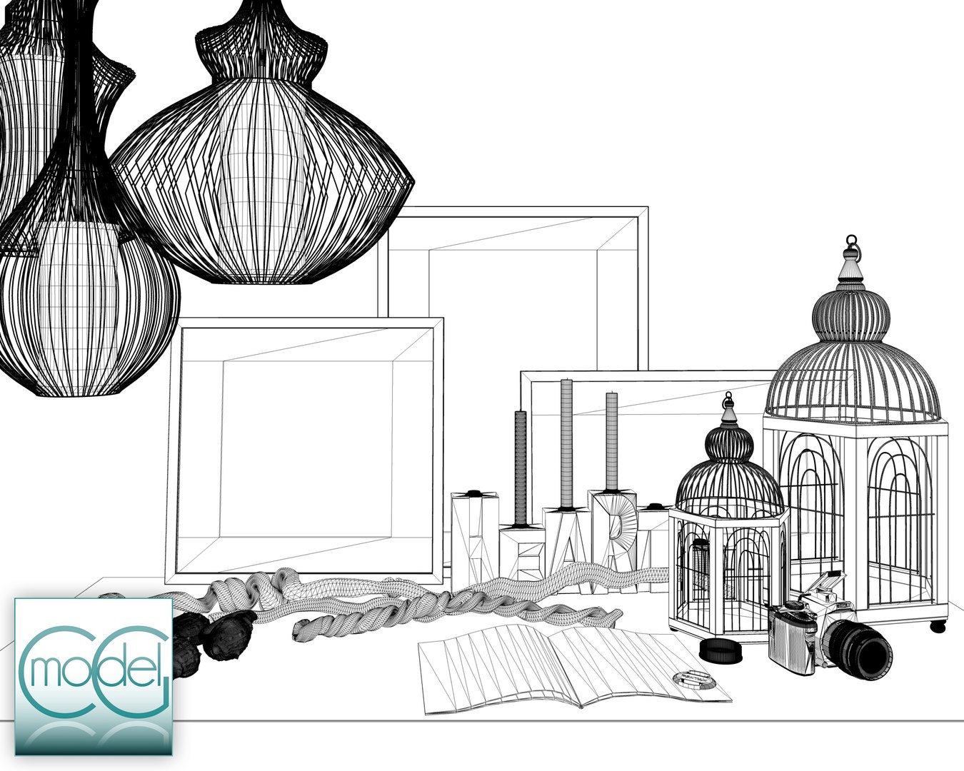 object interior set 3d 3ds