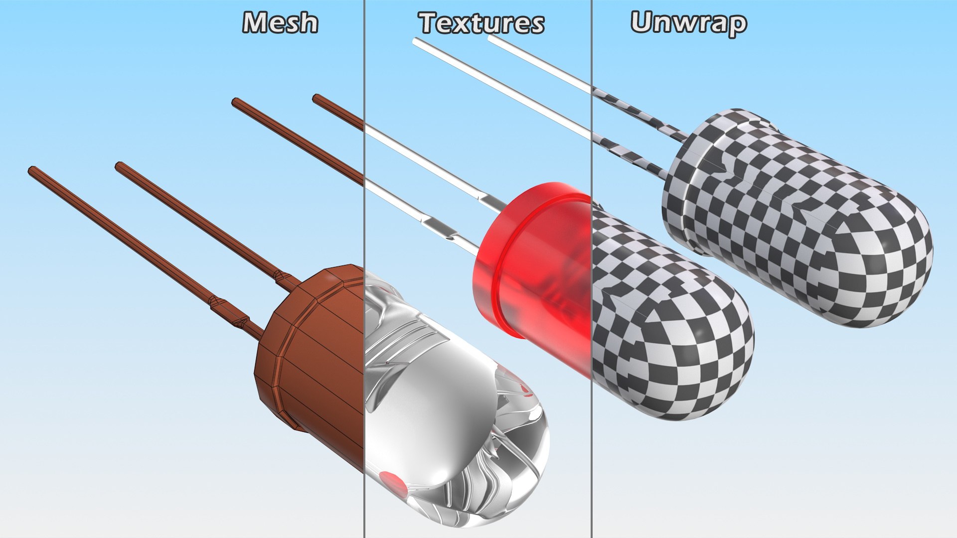 3D Round Light Emitting Diode Set model - TurboSquid 1734585