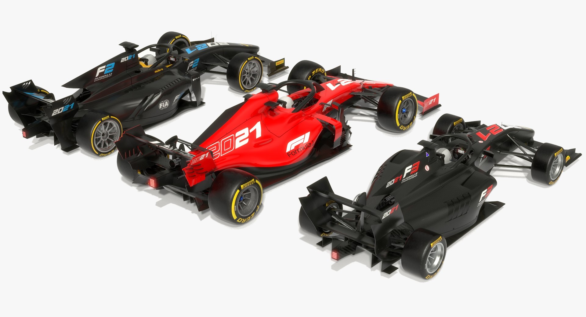 3D Formula 1 2 3 Season 2021 Race Car Collection Model - TurboSquid 1738674